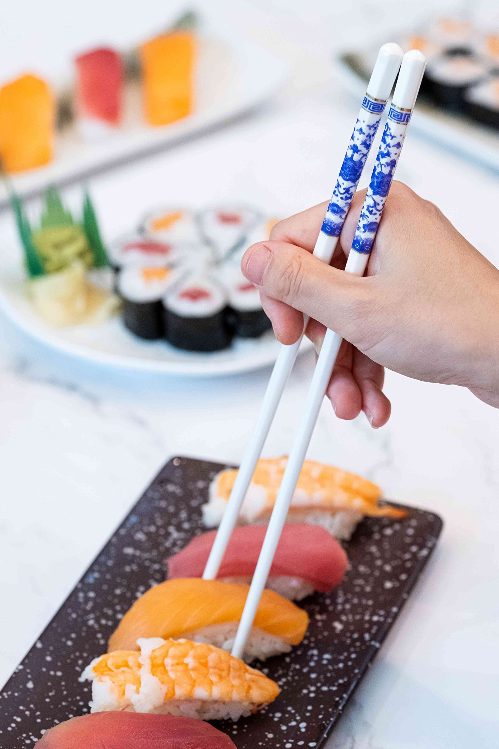Souped Up Recipes Buy It for Life Chopsticks - Blue Peony Design