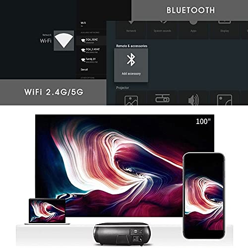 DOUBAO M8S Full 1080P Projector 4K 7000 compatible AV USB with gift ( Color : M8S )