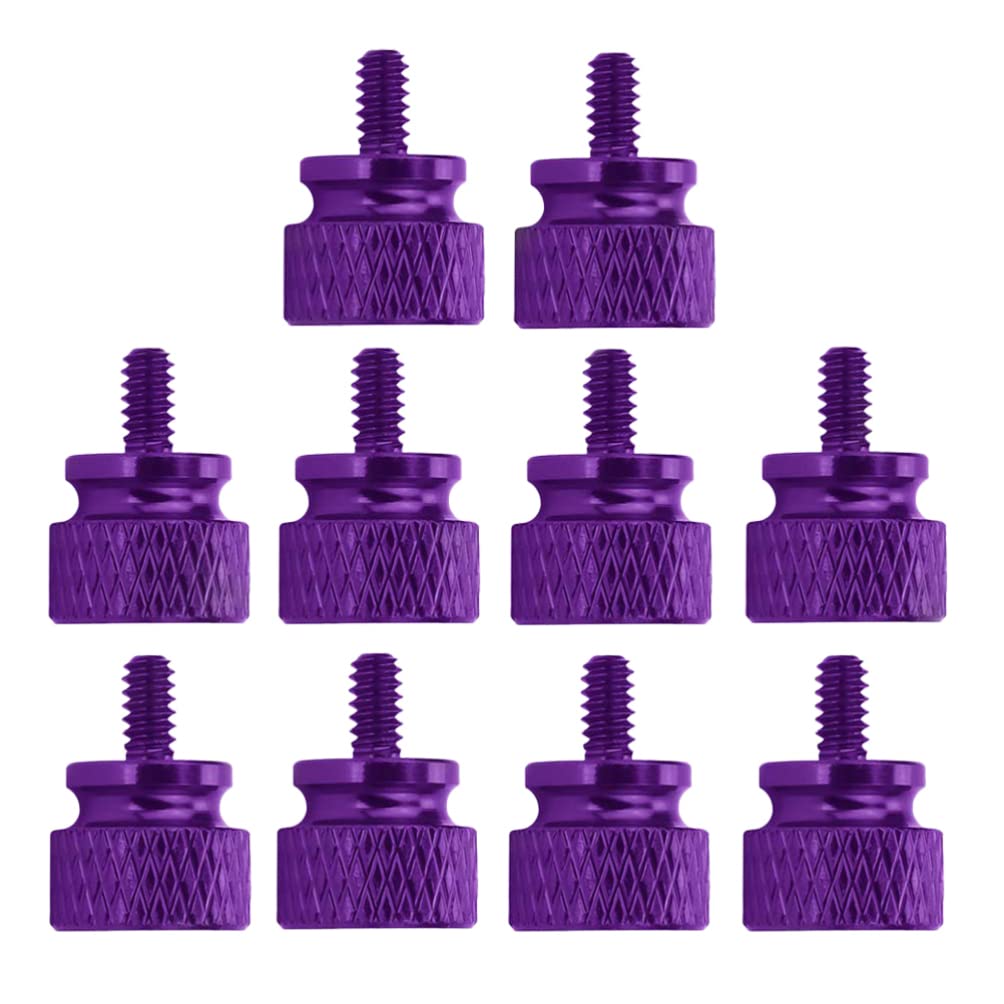 SOLUSTRE 10PCS Chassis Thumb Screws Computer Case Screws Computer Case Thumbscrew Knurled Thumbscrews Practical Screw Computer Screws Computer Part Accessories Aluminum Alloy Purple