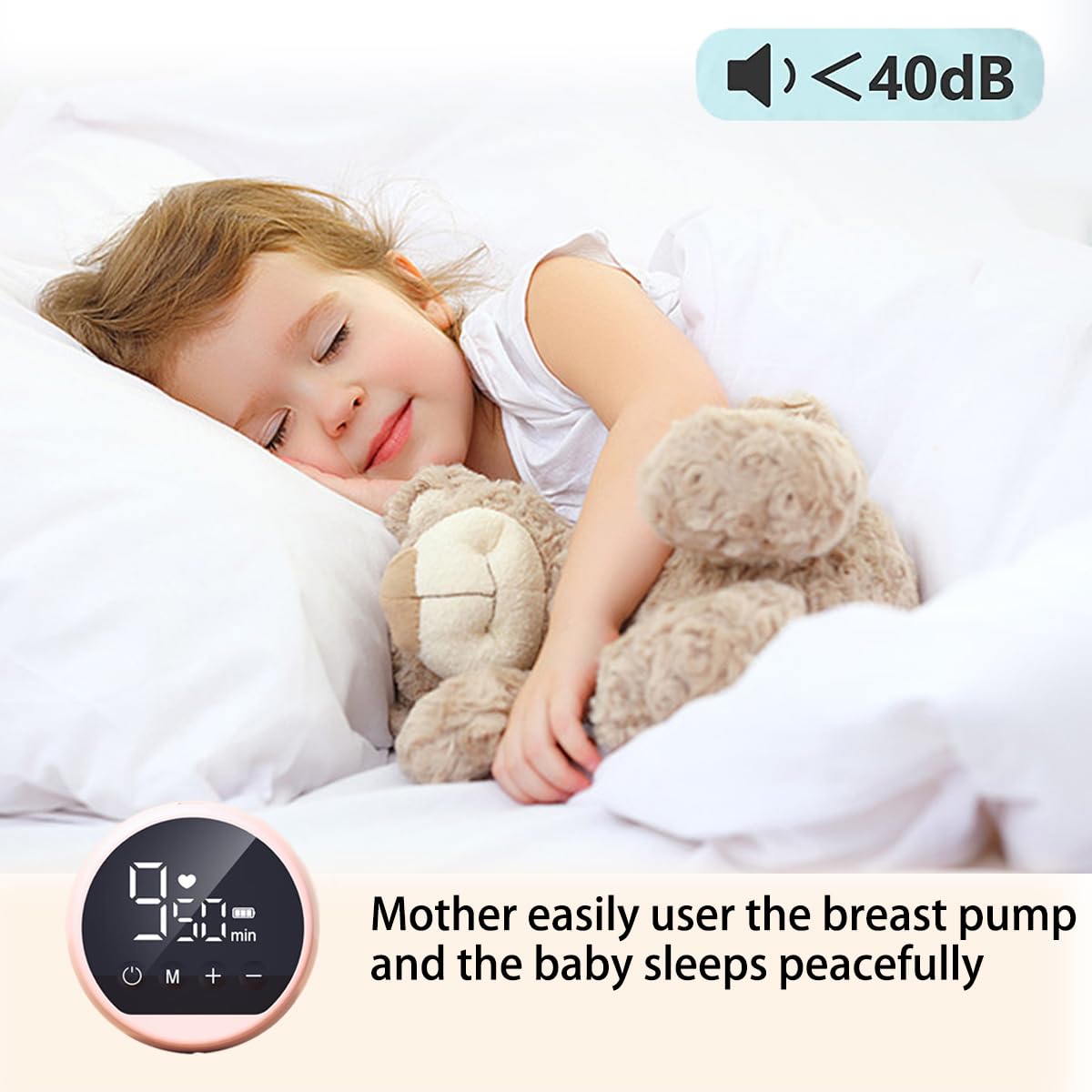 Double Electric Breast Pump,Portable Anti-Backflow,3 Modes and 9 Levels,Strong Suction,Pain Free,LED Display, Easy to Assemble and Clean Rechargeable Milk Extractor for Home and Travel