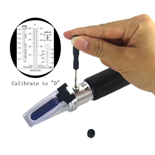 KYKYK Refractometer, Handheld 4 in 1 Antifreeze Freezing Point Tester,Ethylene Glycol Car Battery Refractometer with ATCx for Fruit, Homebrewing, Juice, Vegetables