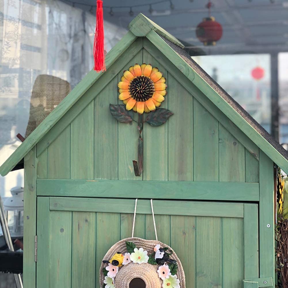 Morning View Sunflower Key Holder Metal Wall Mounted Sunflower Key Hook, Flowers Coat Rack, Durable Robe Rack, Decorative Hat Rack Towel Rack for Home Decor (Set of 2)