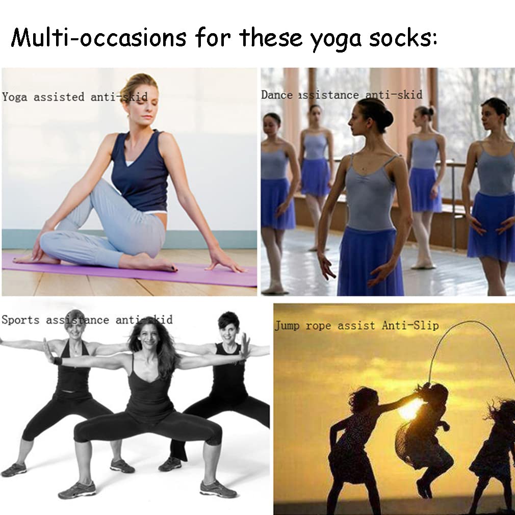 DOCILA Women's Yoga Sports Socks Five Toe Separator Socks Extra Grip Sock for Non Slip (Black)