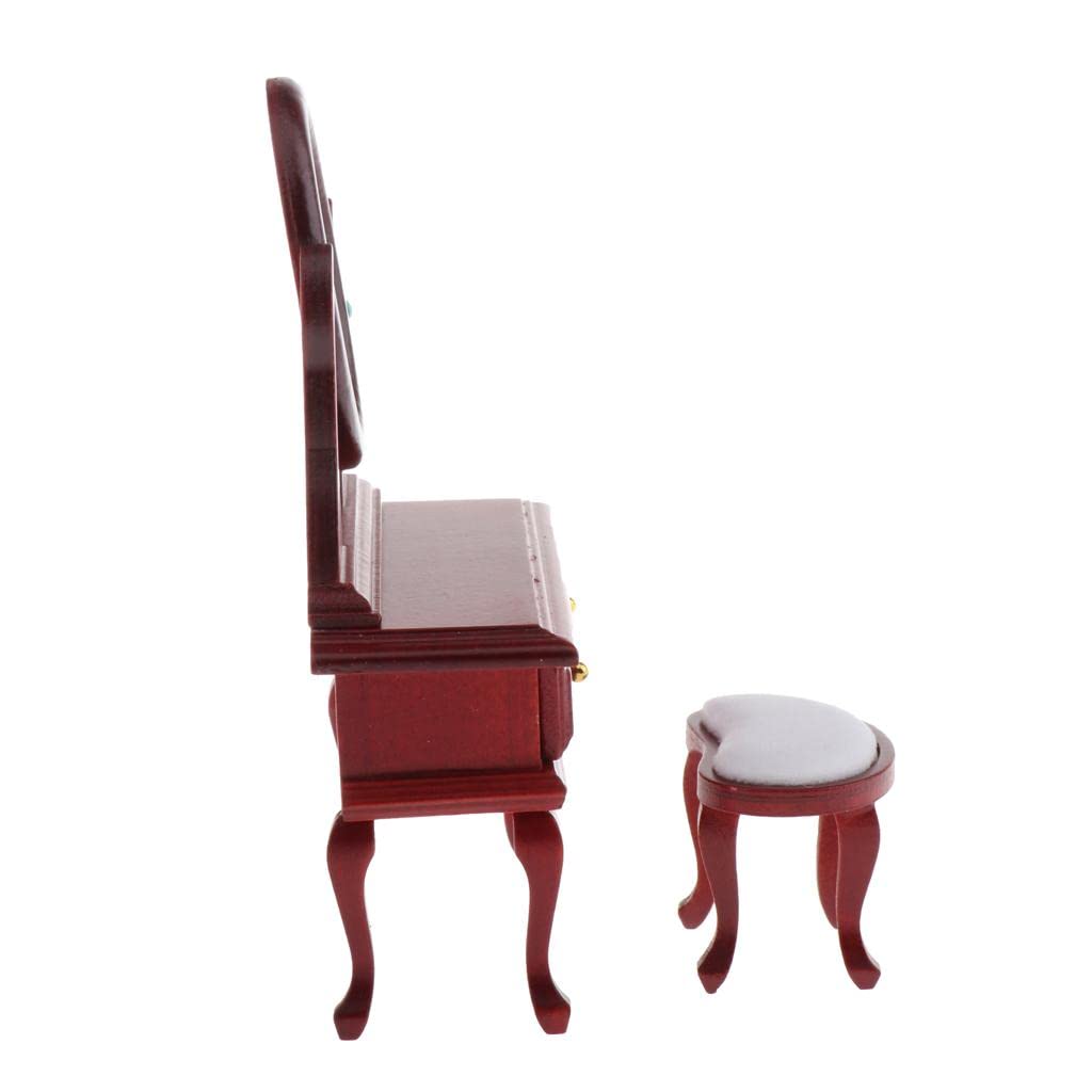 Esquirla 1/12 Scale Dollhouse Bedroom Furniture Accessories, Miniature Wooden Dressing