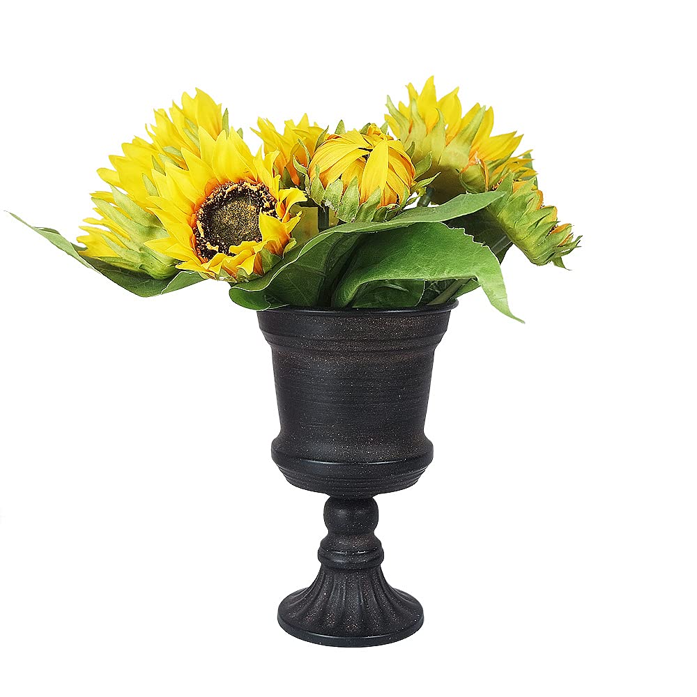 WEIDUOFUN Antique Display Urn Planter Pedestal Vase Rustic Classic Urn Planter Vase for Wedding Home Cafe Decoration -7.87”Tall and 3.54” Diameter