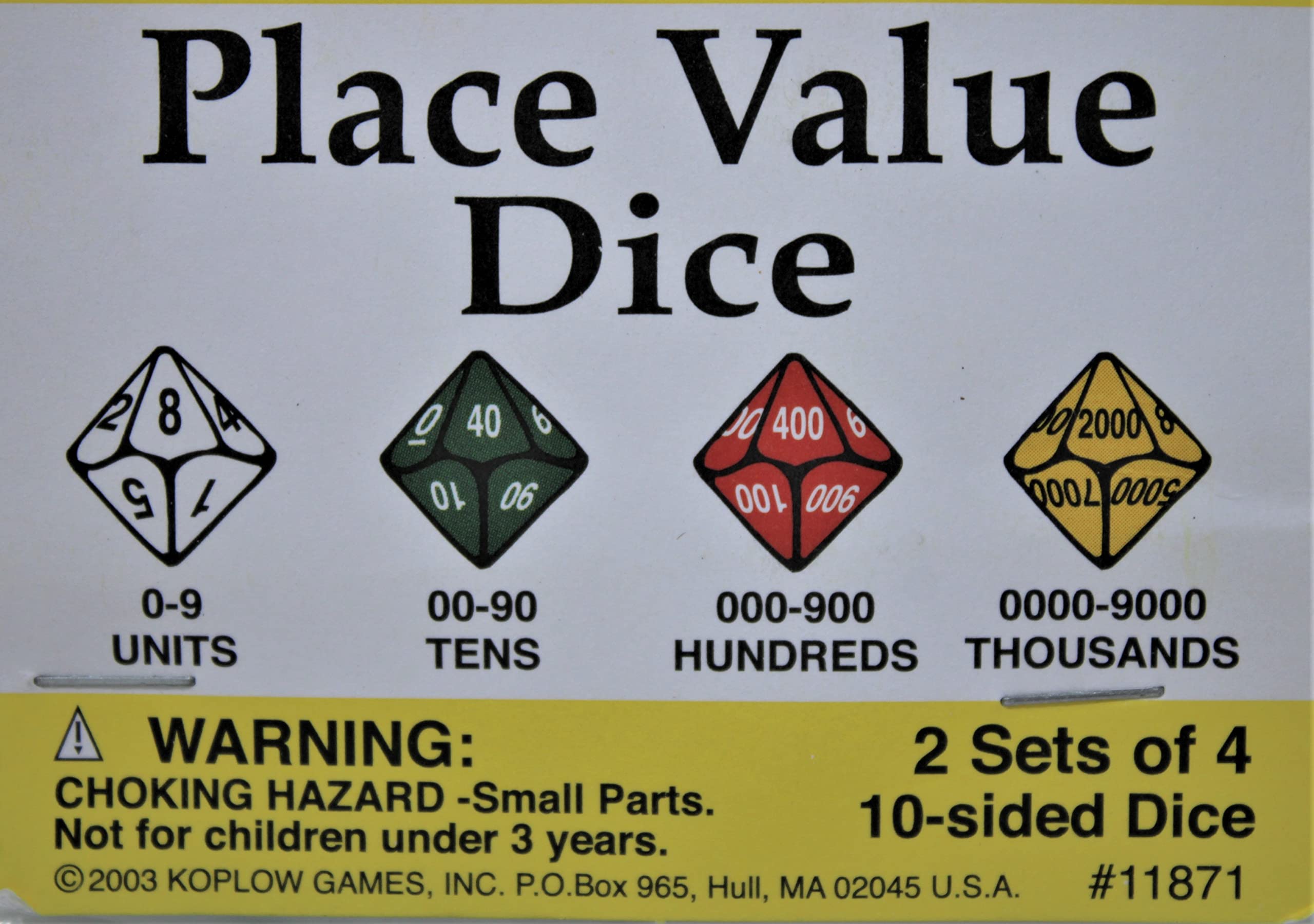 Place Value Dice Toys & Games Games Kop11871 Koplow Games Inc.