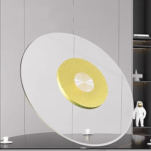 DOUKI Tempered Glass Lazy Susan Turntable, 39inch Clear Tabletop Rotating Serving Tray, Round Large Rotating Tray For Dining Table, Easy To Share Food (Color : Gold, Size : 70cm(28inch))