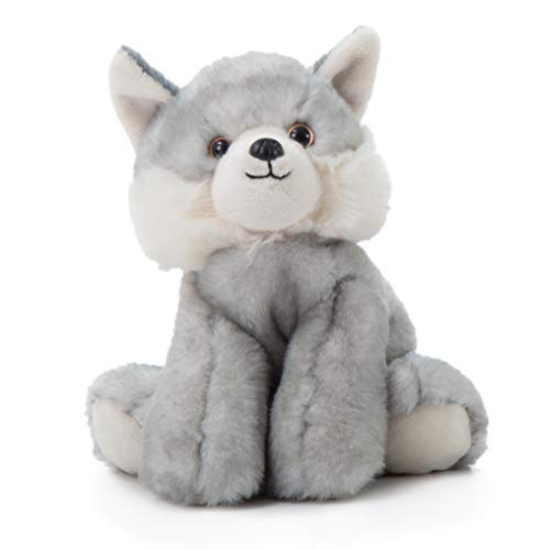 The Petting Zoo Wolf Stuffed Animal, Gifts for Kids, Wild Onez Zoo Animals, Grey Wolf Plush Toy 9 inches