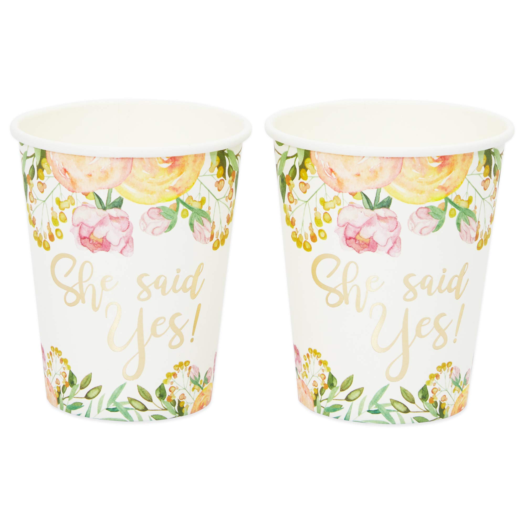 Sparkle and Bash Bridal Party Pack, Includes Paper Plates, Napkins, Cups, Cutlery, Banner, and Plastic Tablecloth (Serves 24, 146 Pieces)