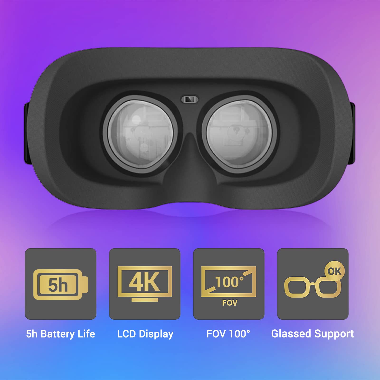 DPVR P1 Pro 4K All-in-One Virtual Reality Headset, VR Headset 3840 x 2160 Resolution, Heat Dissipation Faster, 4K Display Duo Mode Switch, Standalone Virtual Reality Set IF Design Award