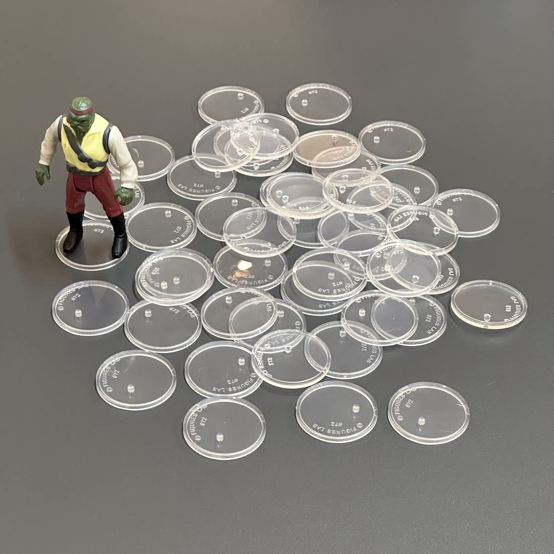 FIGURESLAB 60 Pieces 37.5mm wide Round Clear Action Figure Display Stands Fit for 3.75β Vintage Star Wars Model Figure toy