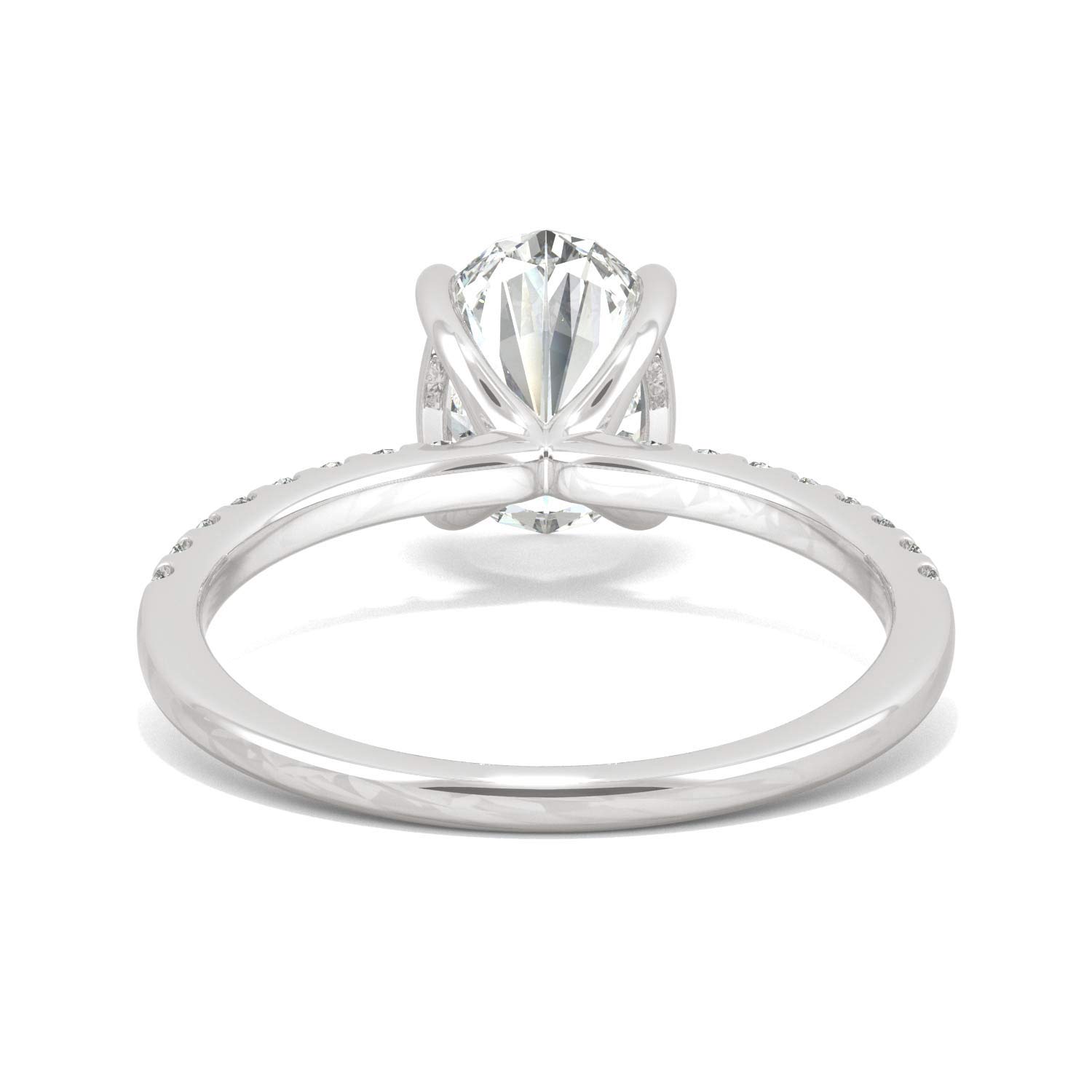 Charles & Colvard Created Moissanite 9x7mm Oval Cut Engagement Ring for Women | 2.34 cttw DEW | Lab Grown | Solid 14K White Gold with Rhodium | Size 6