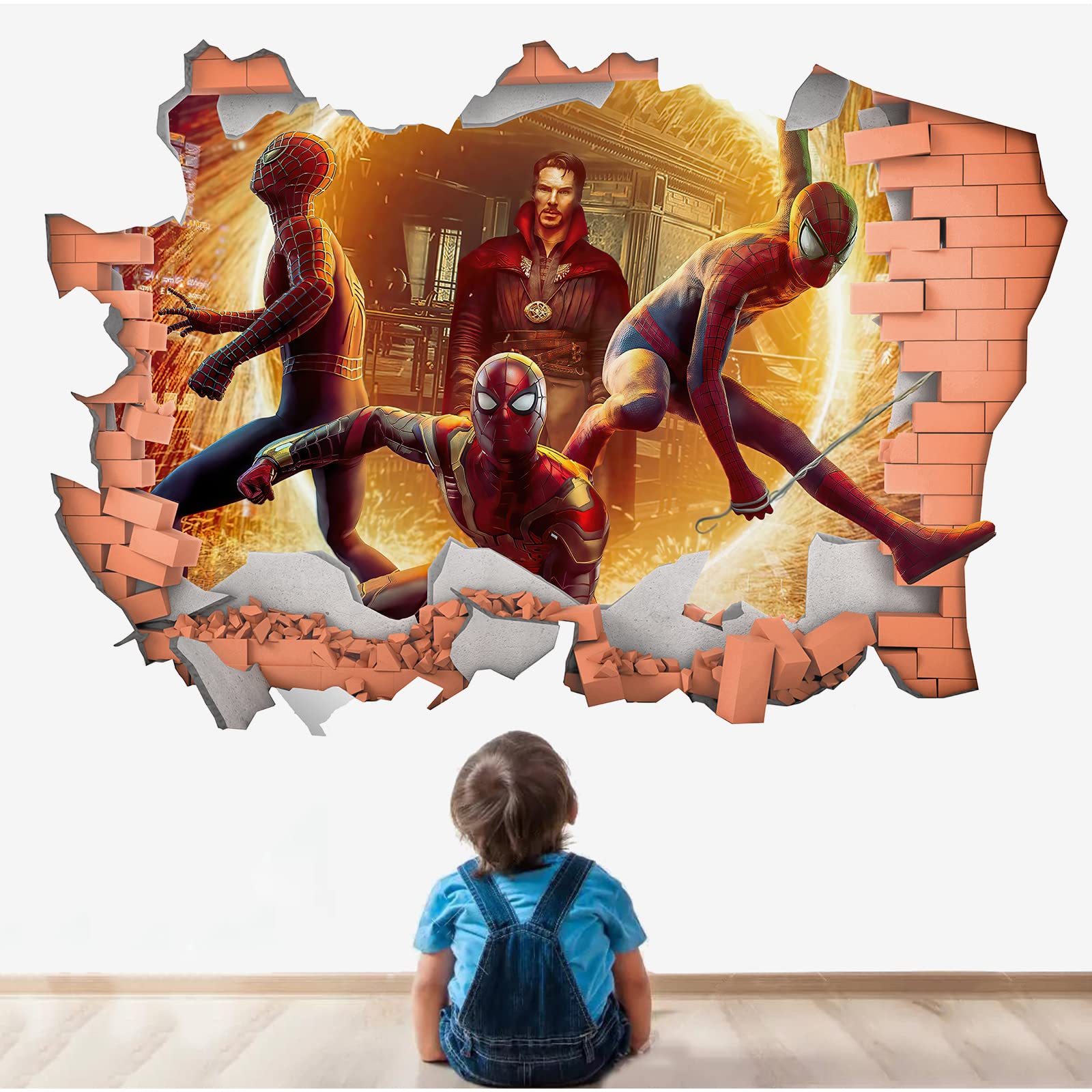 Spiderman Wall Stickers No Way Home DIY Removable Cartoon Children Themed Art Boy Room Wall Sticker for Bedroom Nursery Playroom Decoration Wall Stickers