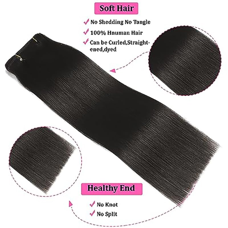hair extension clip inhair (2# Dark Brown, 16 Inch)