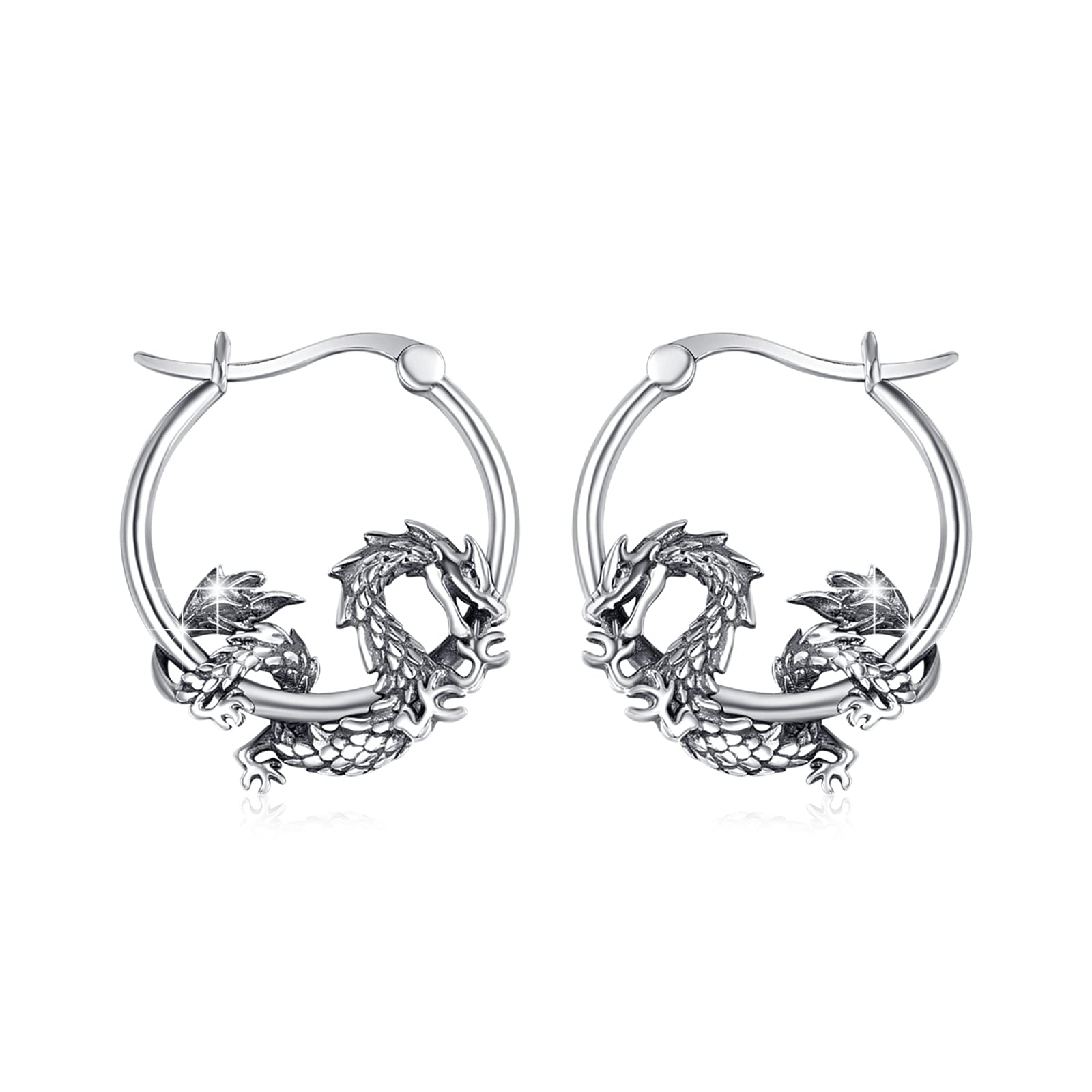 Dragon Hoop Earrings Dragon Huggie Hoop Earrings 925 Sterling Silver Dragon Huggie Hoop Earrings Animal Jewelry Gifts For Women Girls
