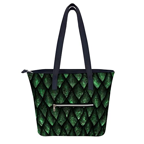 Dragon Scales Women's Tote Bag PU Leather Shoulder Bag Handbags Purse For Work Shopping Travel