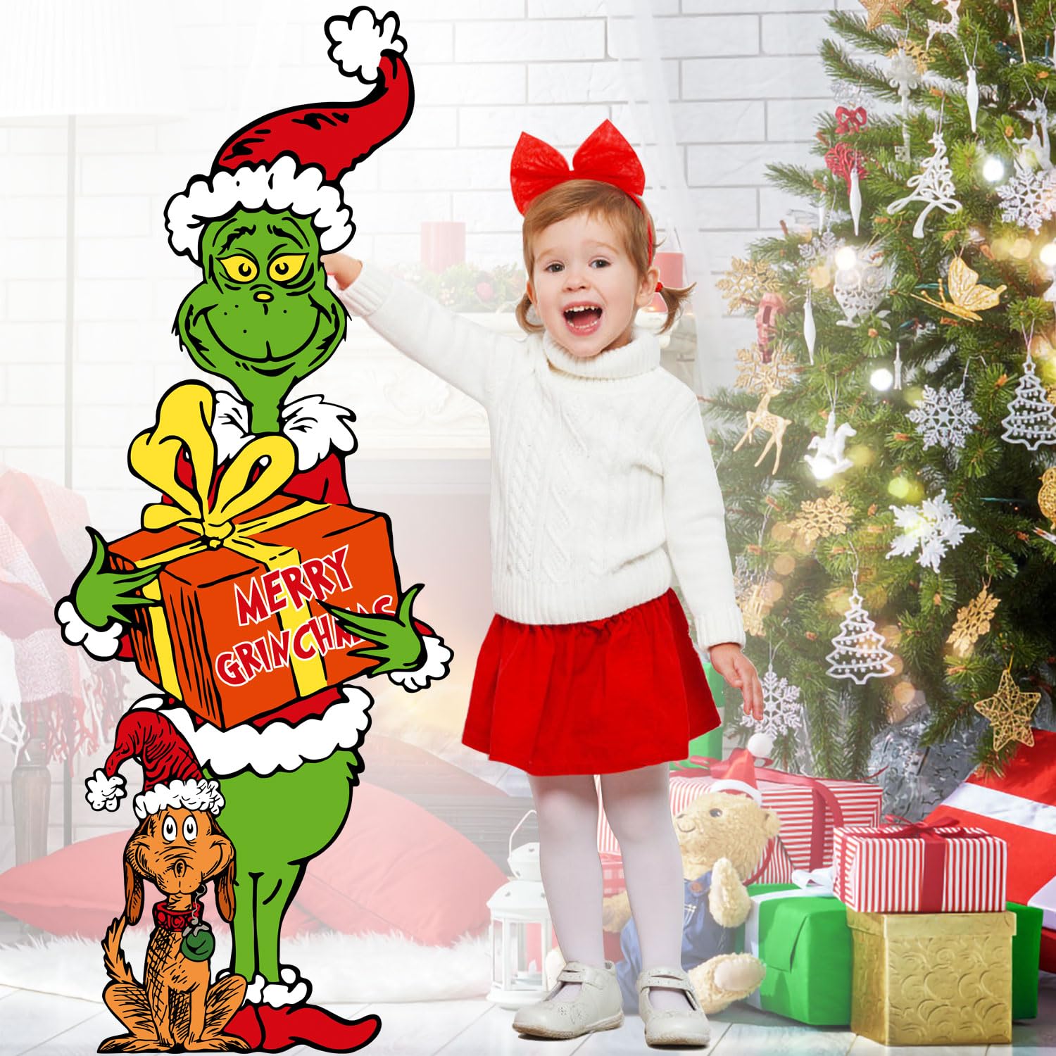 Large Funny Christmas Decorations, 39 * 15 Inches, Christmas Classic Cardboard Cutouts for Xmas Home Decor (Style 1)