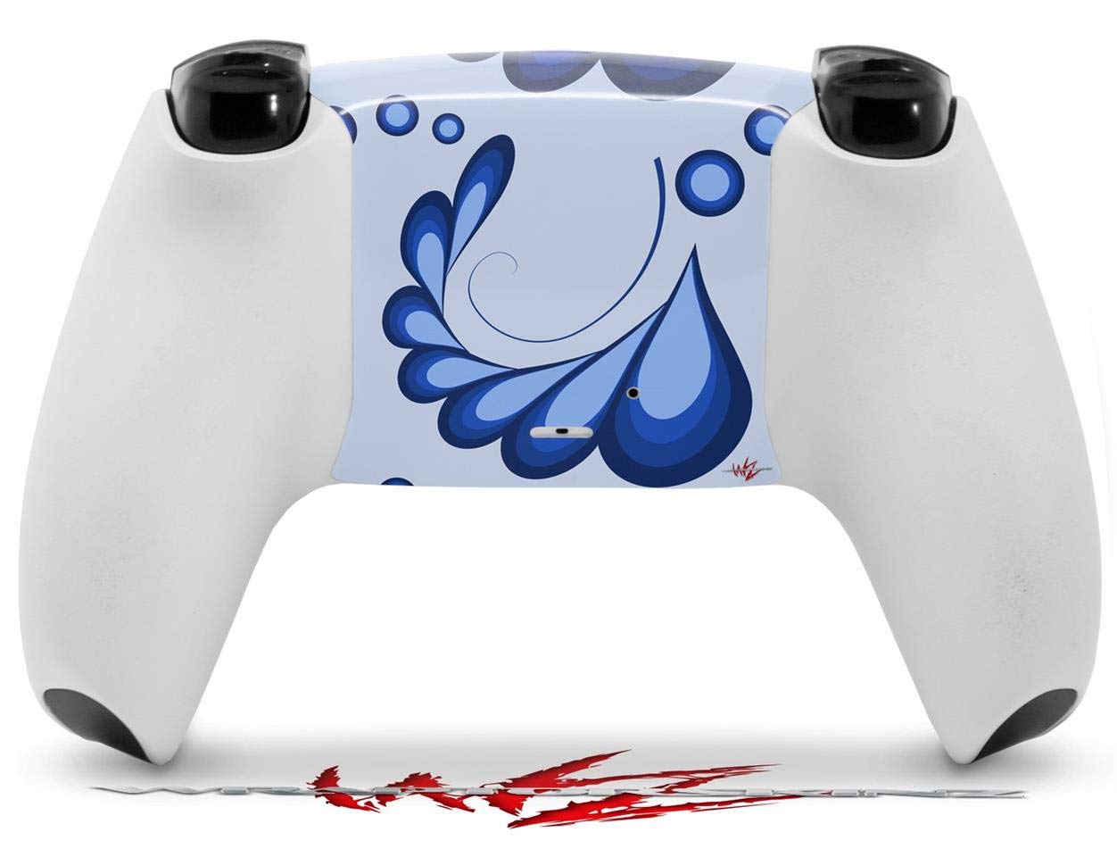 WraptorSkinz Skin Wrap compatible with Sony PS5 DualSense Controller Petals Blue (CONTROLLER NOT INCLUDED)