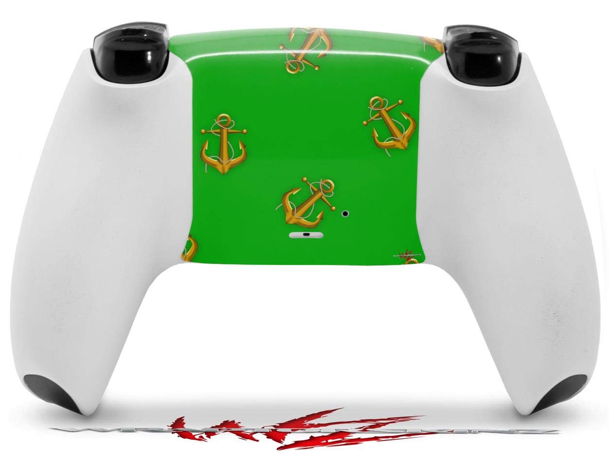 WraptorSkinz Skin Wrap compatible with Sony PS5 DualSense Controller Anchors Away Green (CONTROLLER NOT INCLUDED)