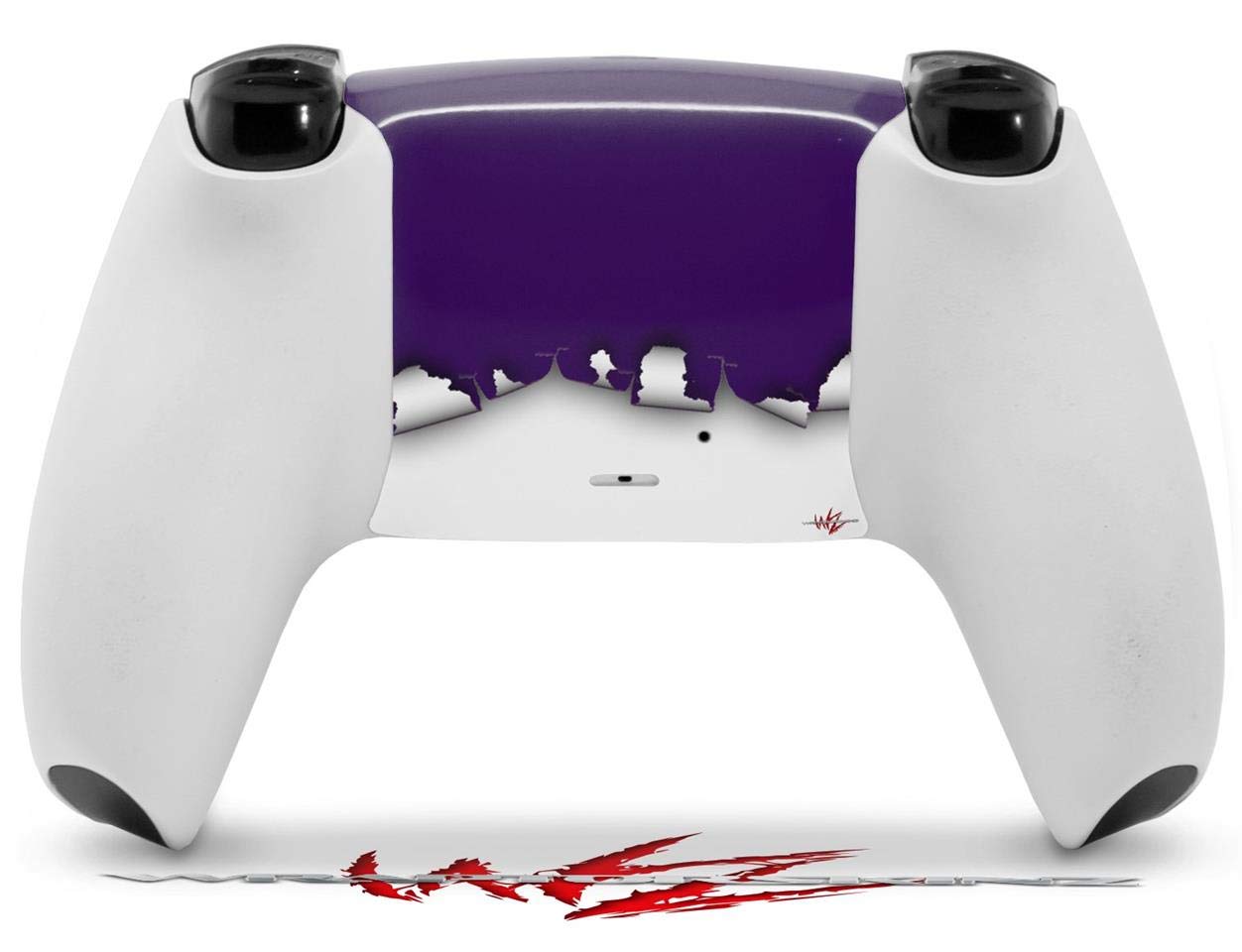 WraptorSkinz Skin Wrap compatible with Sony PS5 DualSense Controller Ripped Colors Purple White (CONTROLLER NOT INCLUDED)