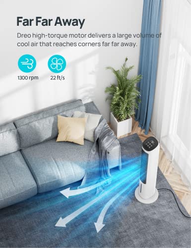 Dreo Evaporative Air Cooler, 40” Cooling Fan with 80° Oscillating, Humidifying, Removable Water Tank, Filter, Ice Packs, Remote Control, 3 Speeds, 7H Timer, Personal Swamp Cooler, White, DR-HEC001