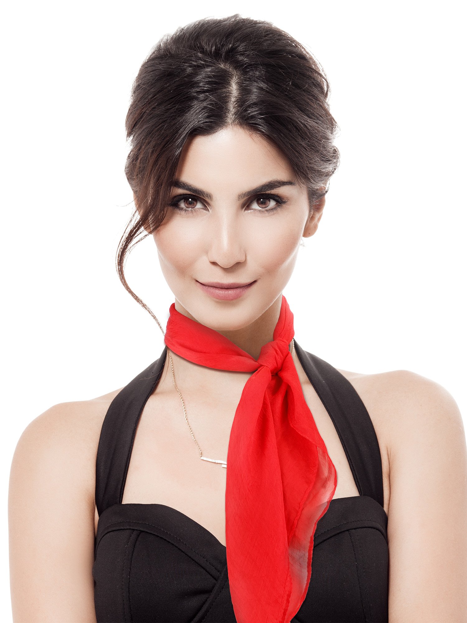 SATINIOR Chiffon Scarf Women Square Handkerchief Lightweight Satin Ribbon Scarf Retro Neck Scarf