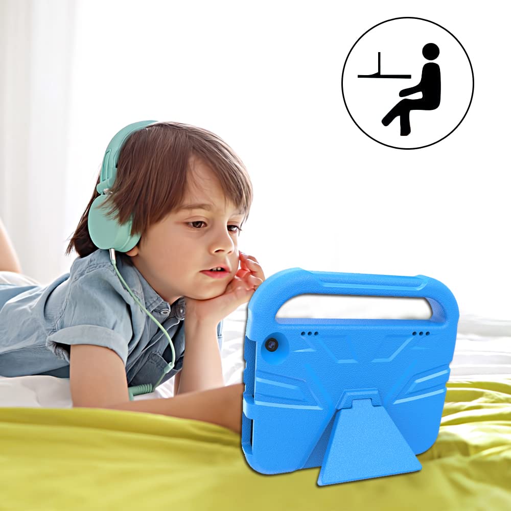 Fire HD 8 & HD 8 Plus Tablet Case for Kids (Only 12th Gen, 2022 Release) - DJ&RPPQ Lightweight Shockproof Cover with Handle Stand for Kindle Fire HD 8 Kids Tablet & Kids Pro Tablet - Blue