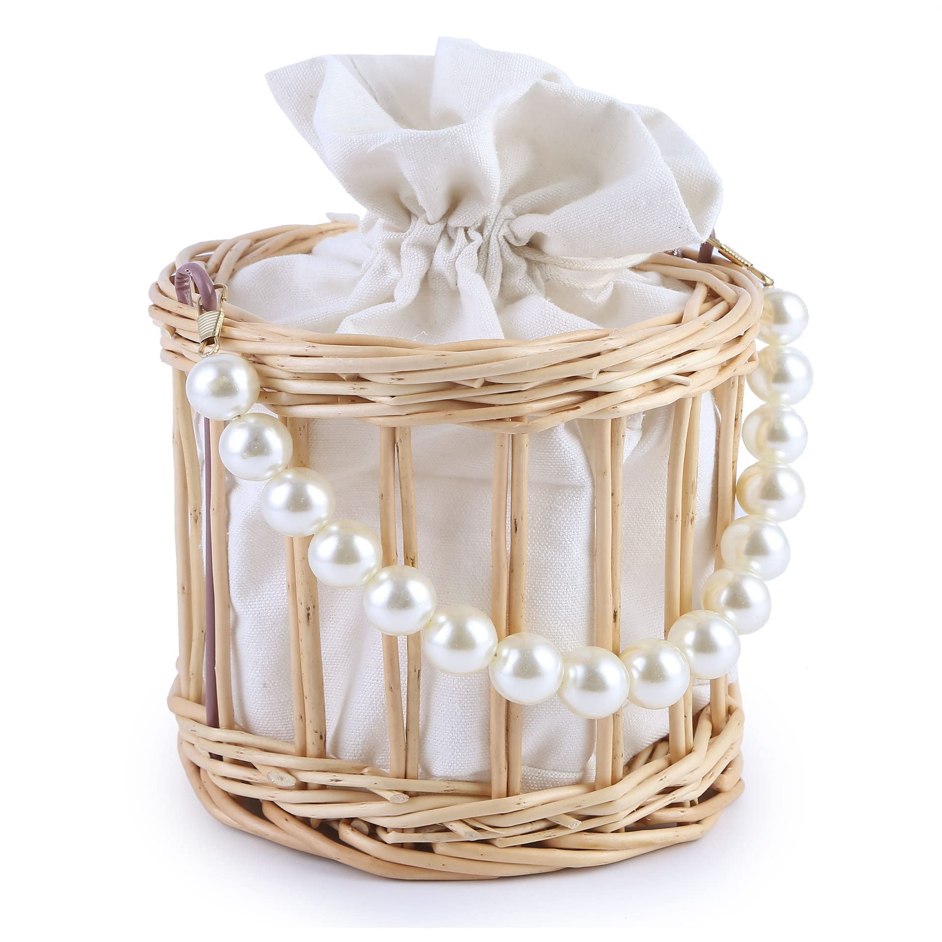 Wicker Purse Handbag Round Crossbody Bag For Women Summer Beach Straw Phone Tote