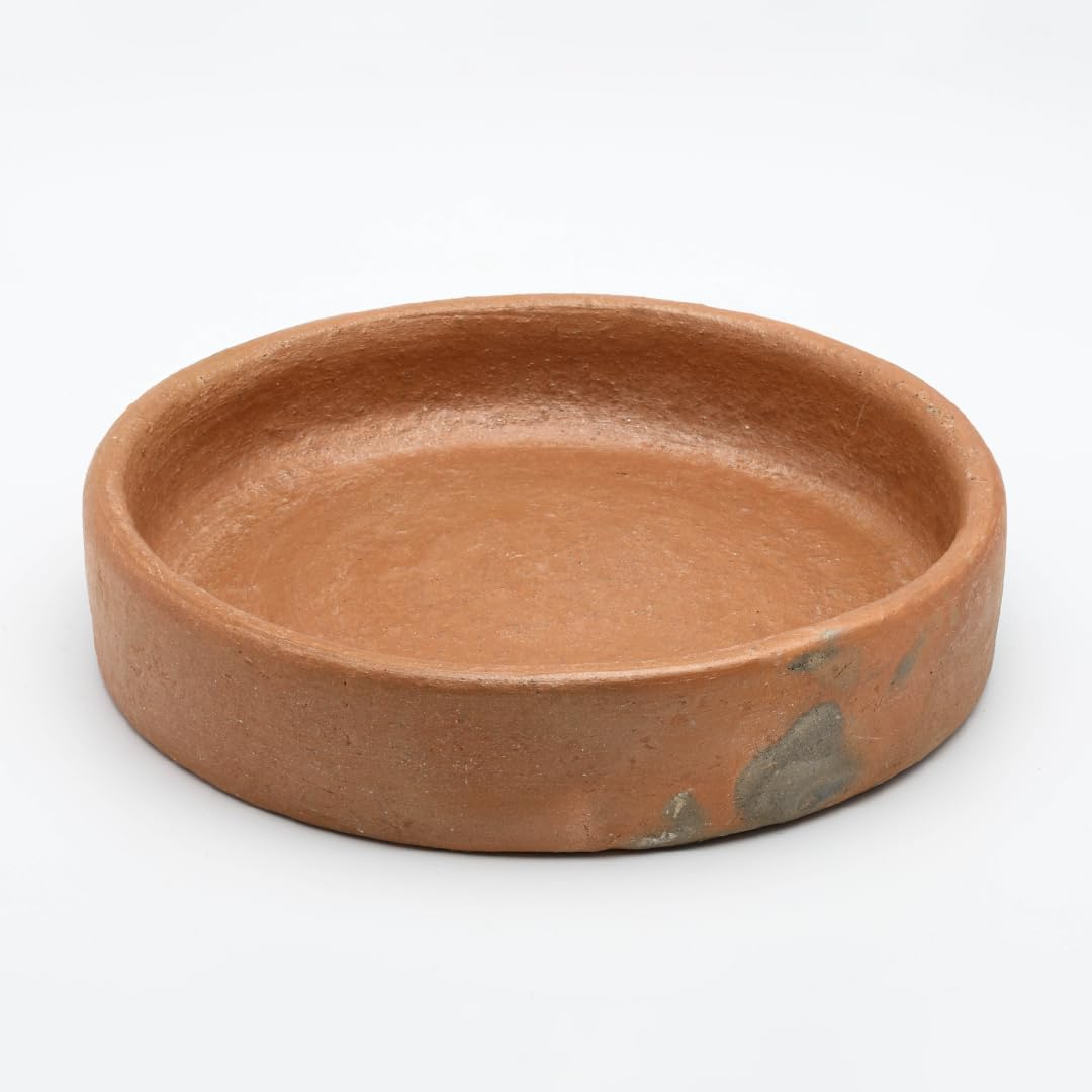 Hakan Natural & Handmade Terracotta Pan for Cooking | Authentic Clay Pan, Cazuela Dish, Ancient Mexican Clay Cookware, Earthenware Mud, Pottery Kitchenware (Midi 14 in)