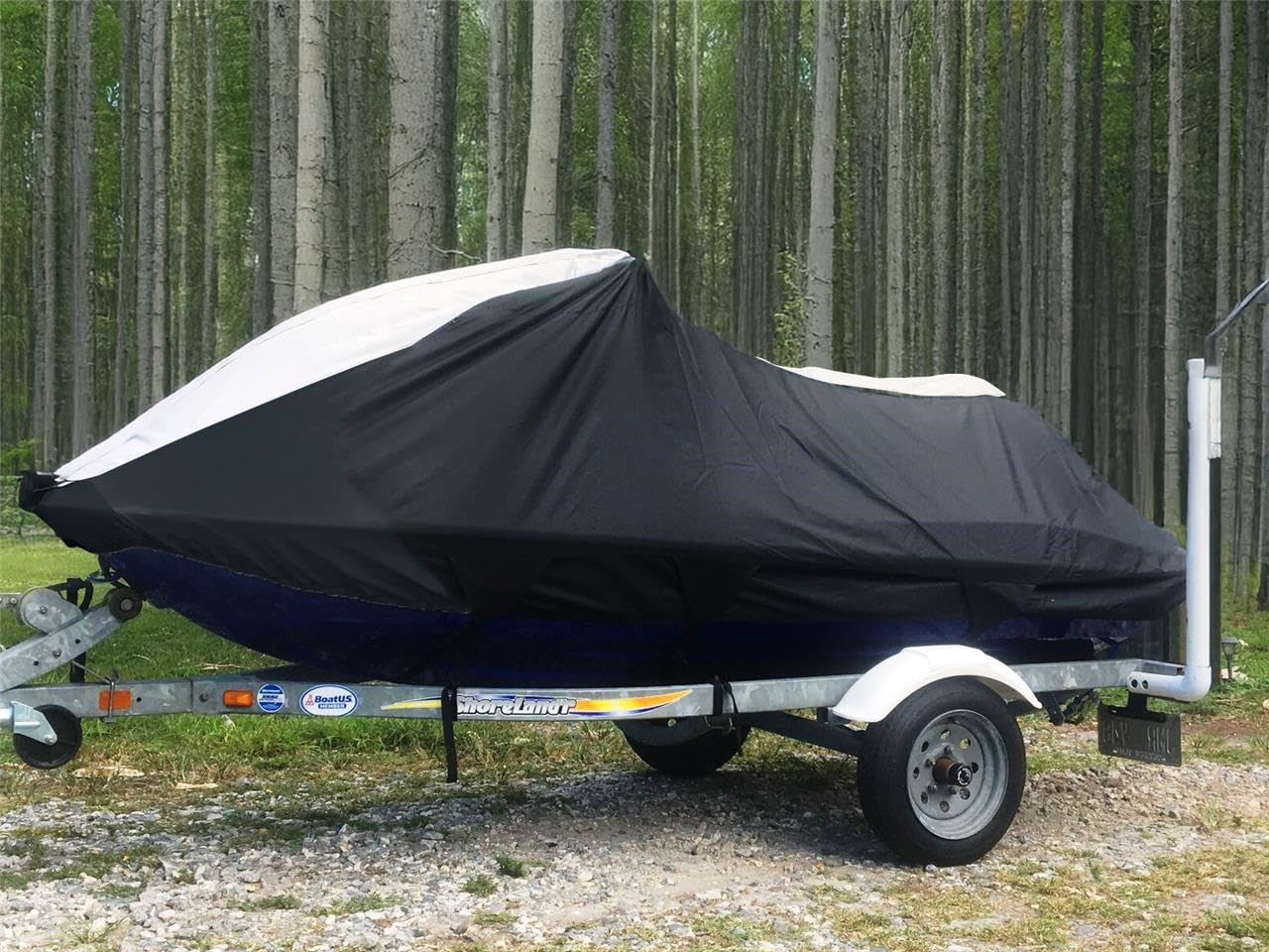 SBU Jetski Cover Compatible for Yamaha Wave Runner VX Deluxe 2007-2014 Jet Ski PWC Cover Black/Grey