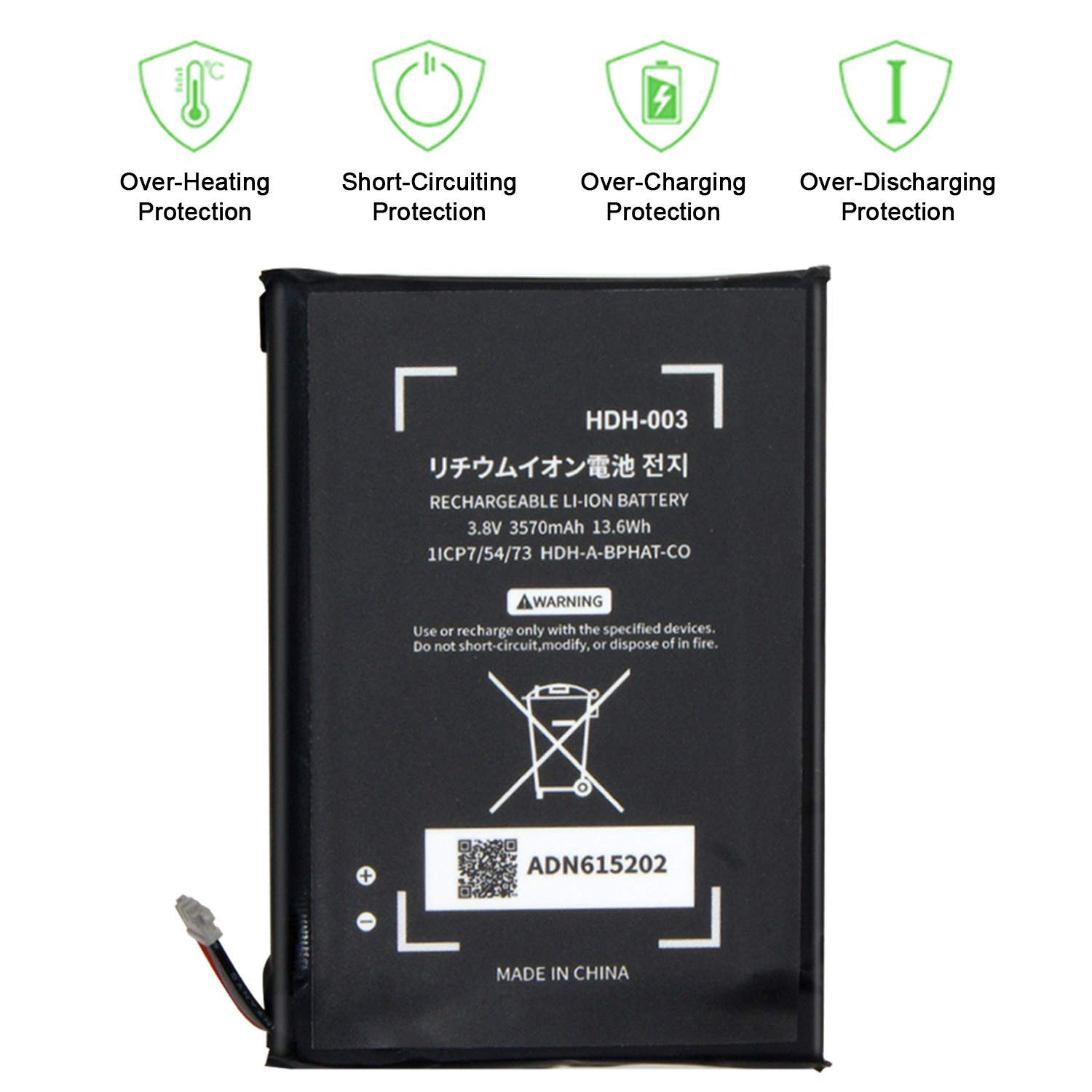 WUHAO HDH-003 Battery for Nintendo Switch Lite Battery Replacement [2025 Upgraded] Lite HDH-001 Replacement Battery with Adhesive Tape Tool Repair Kit