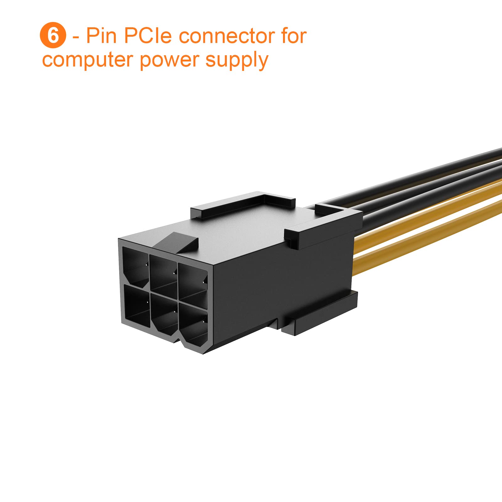 Pcie Cable for CableCreation, 6 Pin Pcie Adapter to 8 Pin Pcie Cable, 2-Pack 6-pin to 8-pin PCIe Express Power Adapter Cable, 4 Inches / 10CM
