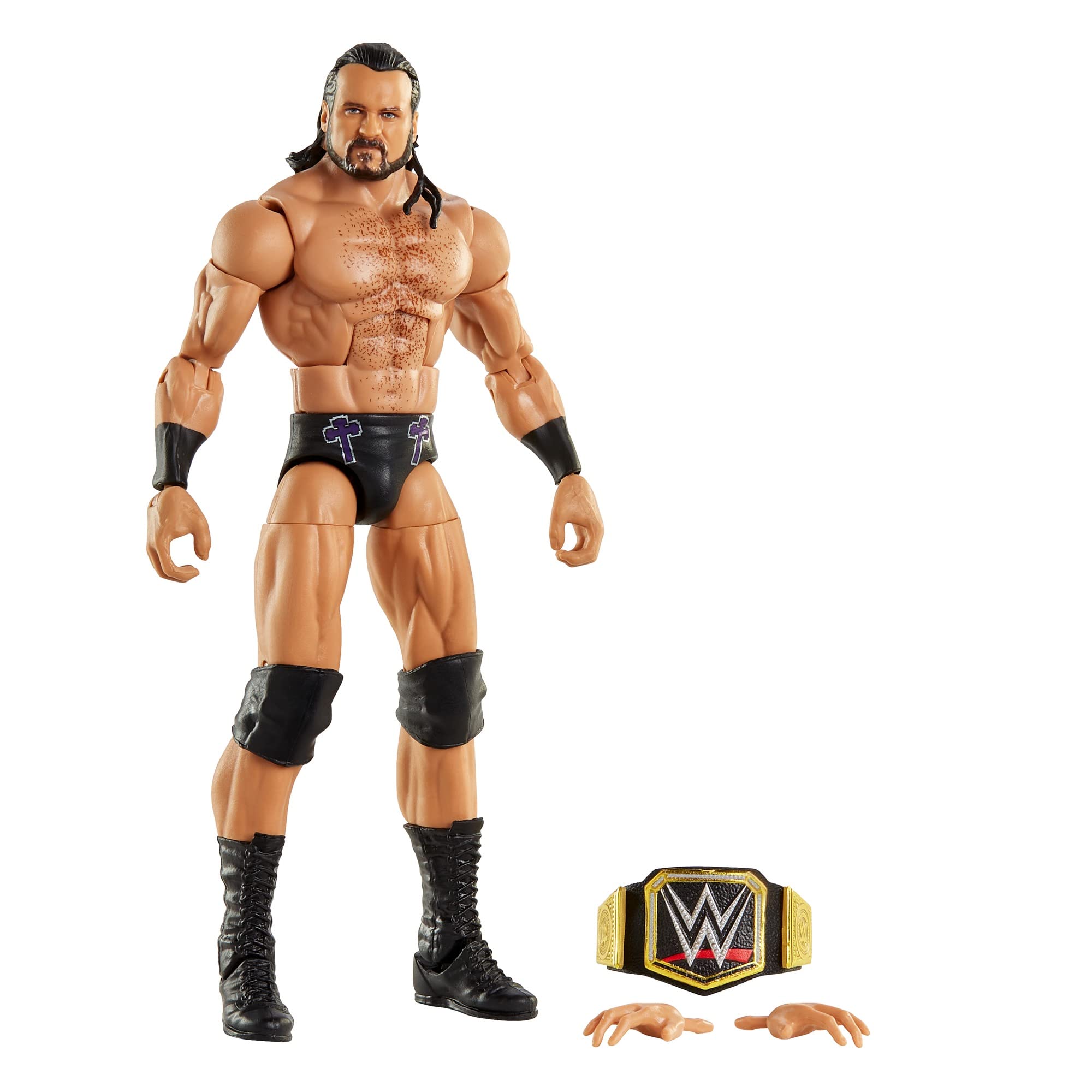 WWE MATTEL Top Picks Elite Drew McIntyre 6-inch Jeff Action Figure with Deluxe Articulation for Pose and Play, Life-like Detail, Authentic Ring Gear & Accessory,Multi,GVC02