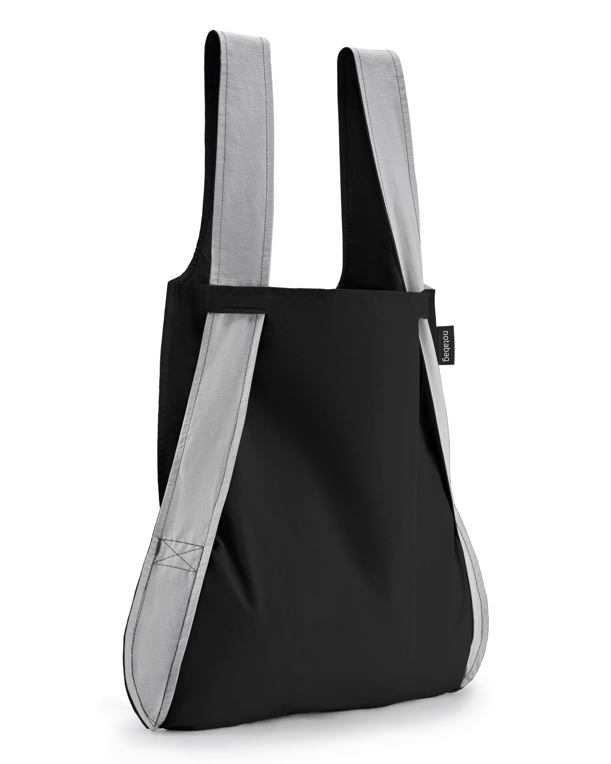 Notabag Original 2 in 1 Backpack and Bag (Grey/Black) – Backpack waterproof – reusable grocery bags foldable – clever design for more flexibility – backpack waterproof – grocery tote bag