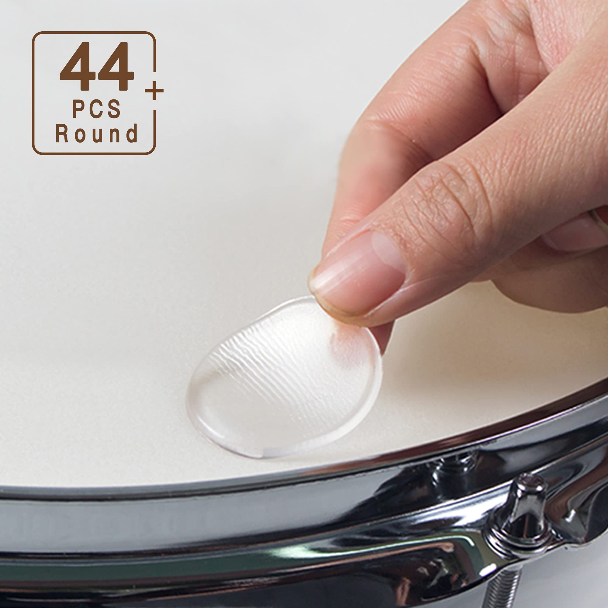 Drum Gel, 44pcs Clear Drum Dampeners for Snare Drum, Silicone Silencers, Mute, Muffler Dampening Gel Pads, Drum Damper for Snare Tom Drum Cymbals