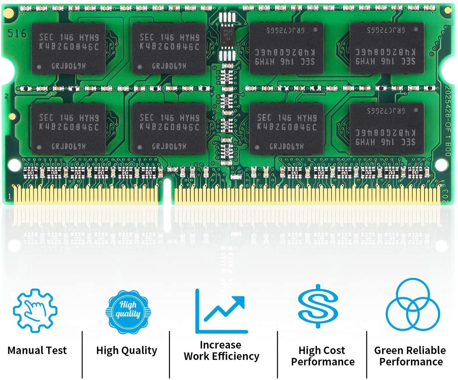 HADTK Laptop Memory PC3-10600(DDR3-1333) 4GBx2 (Total 8GB) SO-DIMM 1.5V 204pin Non-ECC Memory Expansion Support mac&Windows