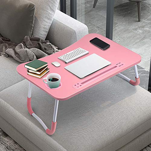 Slendor Laptop Desk Foldable Bed Table Folding Breakfast Tray Portable Lap Standing Desk Notebook Stand Reading Holder for Bed/Couch/Sofa/Floor