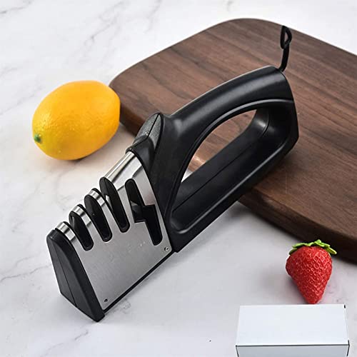 DSWHM Durable and Strong Knife Sharpener, Premium 4-in-1 Knife Scissors Sharpener,Best Kitchen Knife Sharpener, Knife Sharpening System Works for Repair or Restore Scissors, Steel Knives to Sharp
