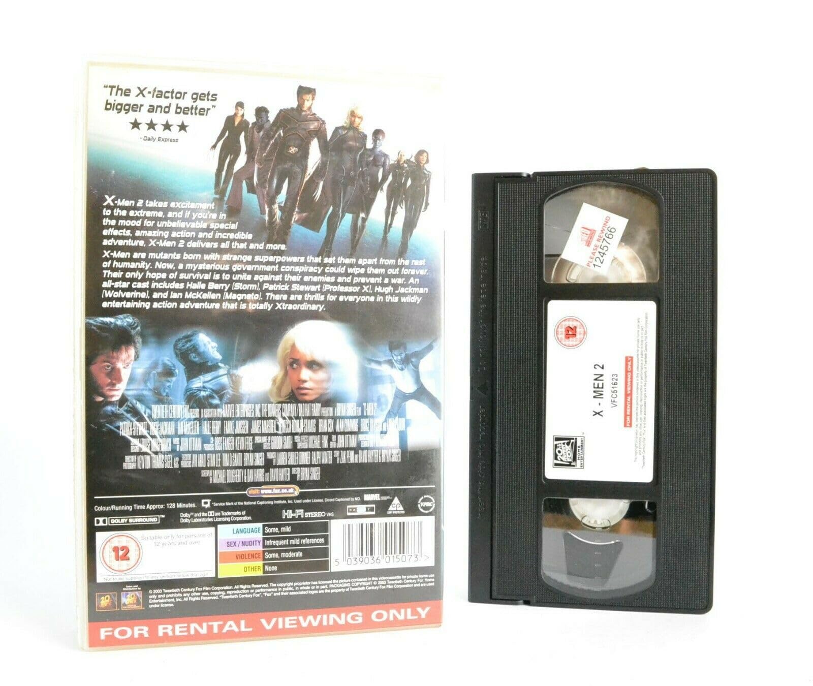 X-Men 2: Superhero Action - Large Box [Rental] - H.Jackman / H.Berry - Pal VHS