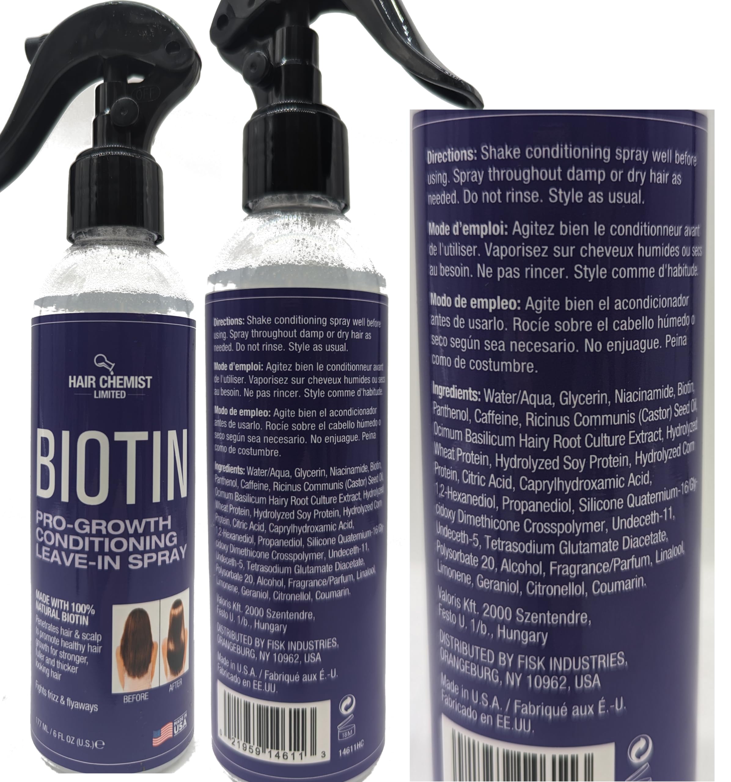 Hair Chemist Biotin Leave-in Conditioning Spray 6 oz. - Deep Conditioning Treatment, Leave in Conditioner