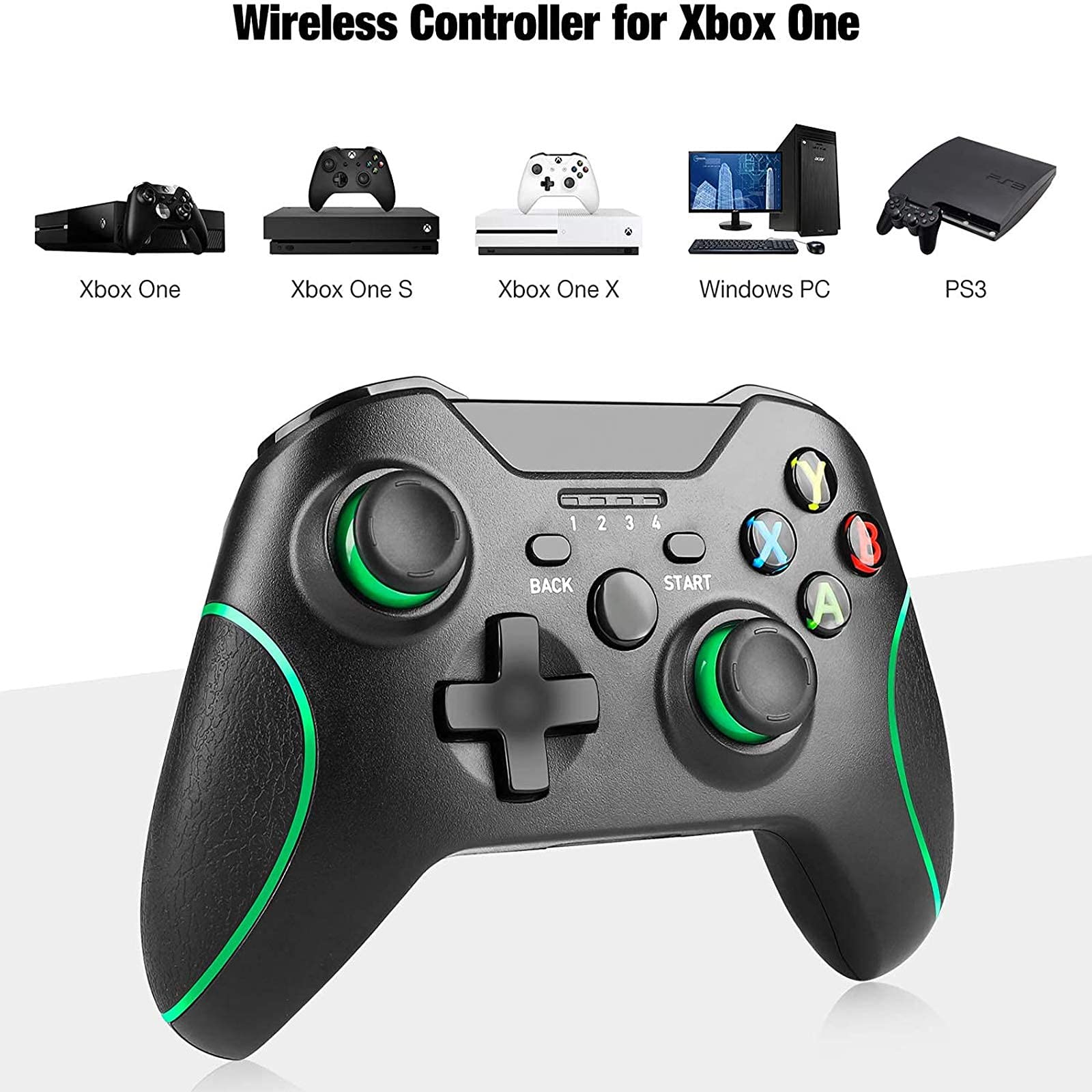 Wireless Controller for Xbox One,2.4GHZ Gamepad Controller Compatible with Xbox One/One S/One X/One Series X/S/Elite/PC Windows 7/8/10,with Built-in Dual Vibration