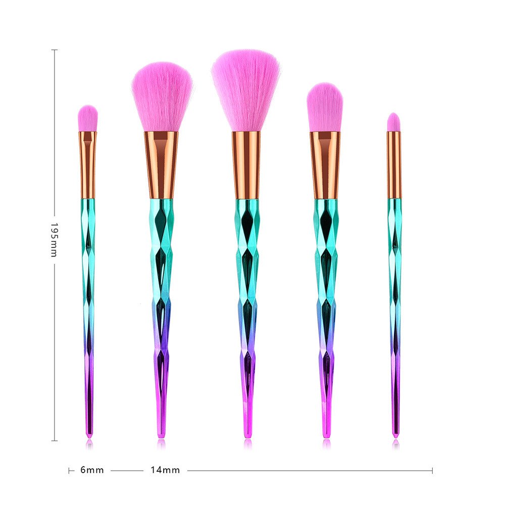 Gothic Vanity Sets Makeup Brush Foundation 5PCS Eyeshadow Wooden Tools Eyebrow Brush Cosmetic Brush Makeup Brush Case