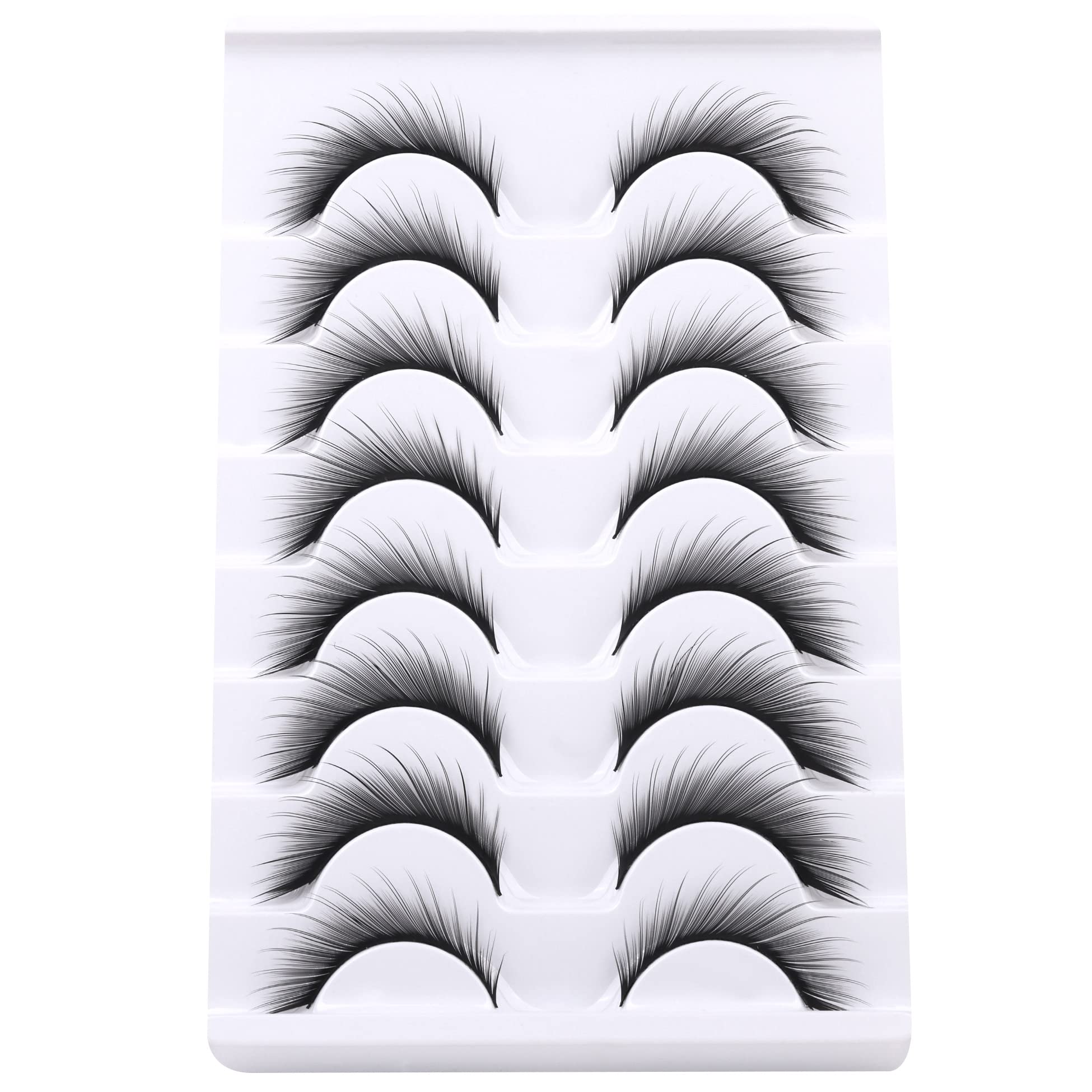 Fox Eye Lashes Cat Eye Wispy Lashes Look Like Extensions False Eyelashes Fairy Angel Wing Lashes Natural Look Soft 8 Pairs Fake Eyelashes Pack
