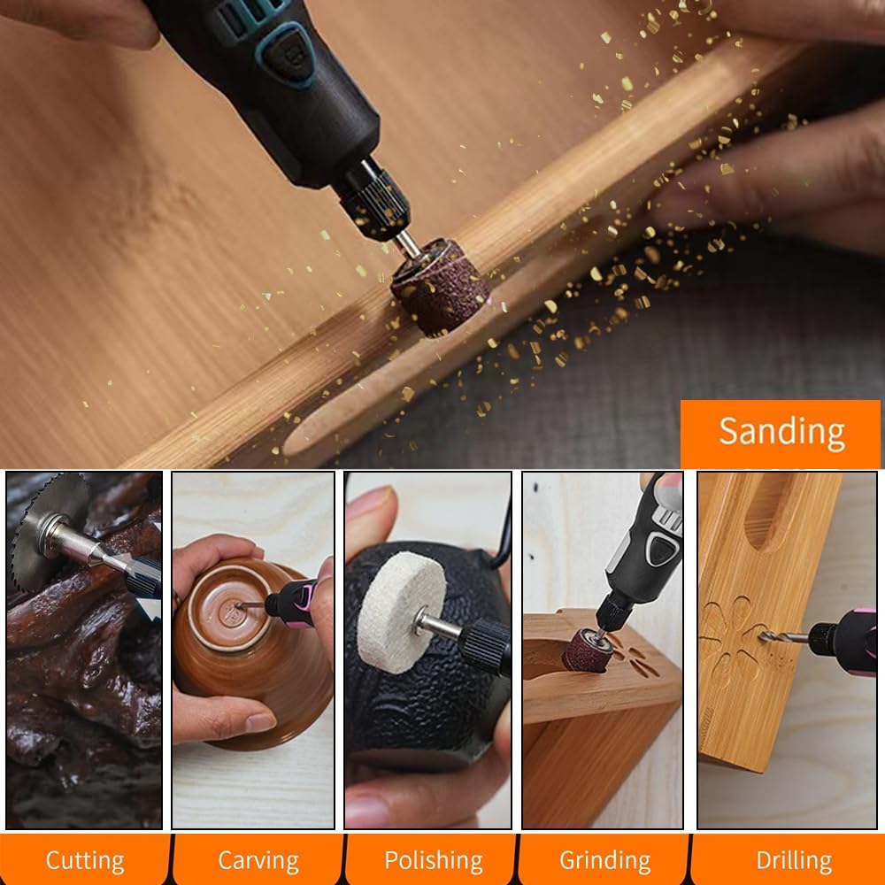 JANGKLIFE Cordless Rotary Tool Kit 3.6V, Comes with 41 Accessories, USB Charging Cord, 3-Speed Adjustable for Drilling, Cutting, Sanding, Engraving, Polishing and DIY Crafts