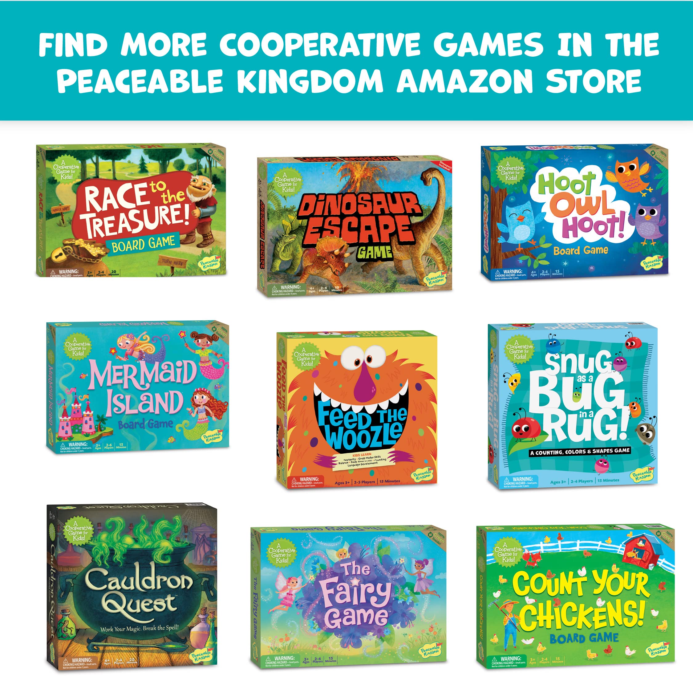 Peaceable Kingdom Mermaid Island Award Winning Cooperative Board Game for 2 to 6 Kids Ages 5+