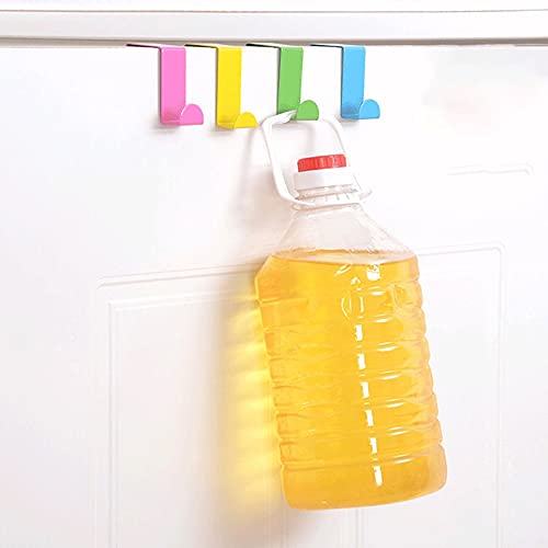 GOOFFY Door Metal Hooks for Hanging 5 Pieces Stainless Steel Over Door Clothes Hooks Kitchen Cabinet Door Rack Hanger