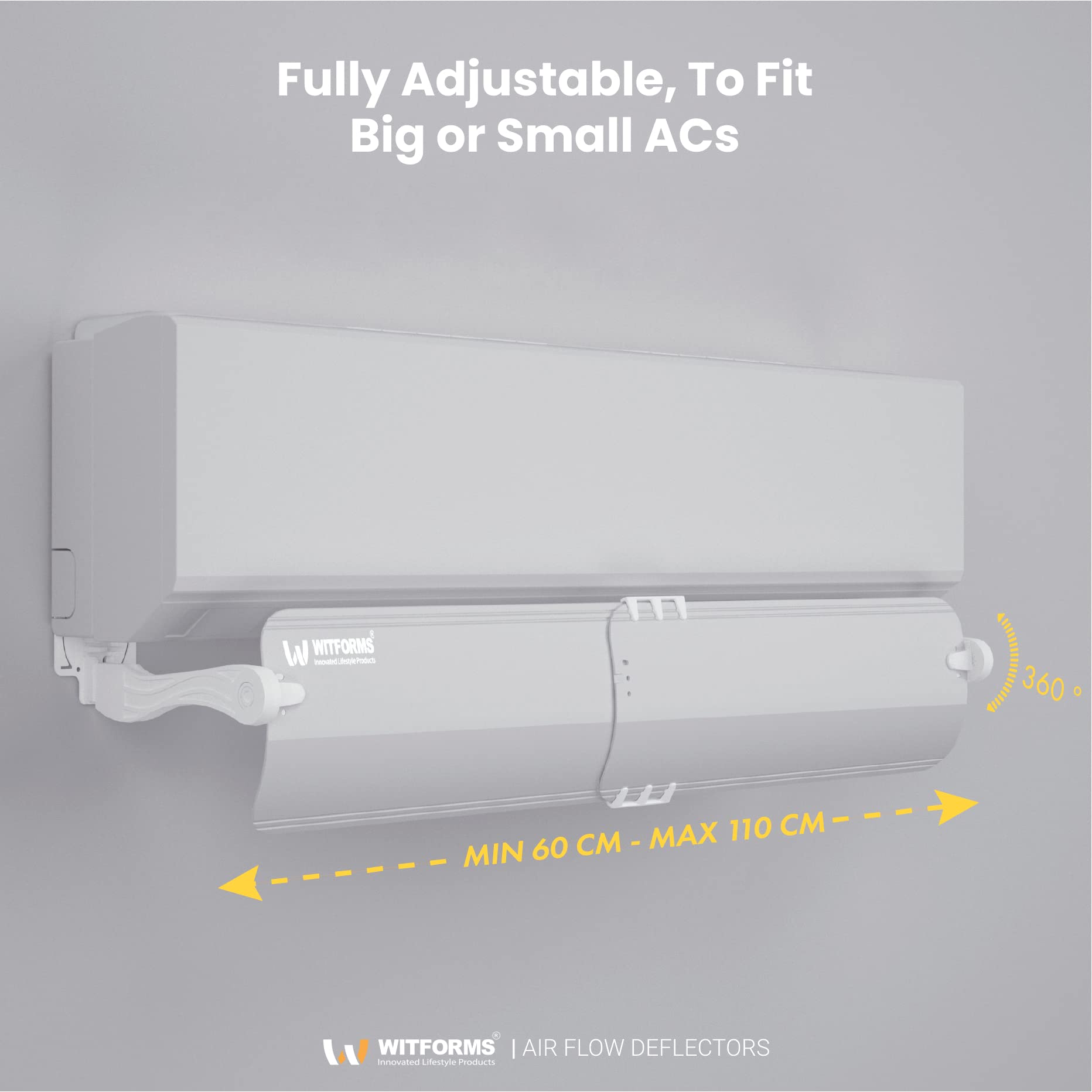 WITFORMS/PREMIUM - Adjustable AC air deflector suitable for split air conditioners. Enhance cooling and heating circulation