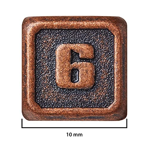 Wiz Dice - Metal Dice Set - DND Dice Set for Tabletop RPG Adventure Games - Polyhedral Dice Set, Suitable for Dungeons and Dragons and Dice Games Alike - Ancient Copper - 10 mm - 7 ct