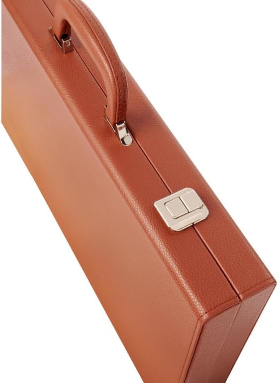 Silverman & Co. 19-inch Premium Backgammon Set - Desert Brown Board