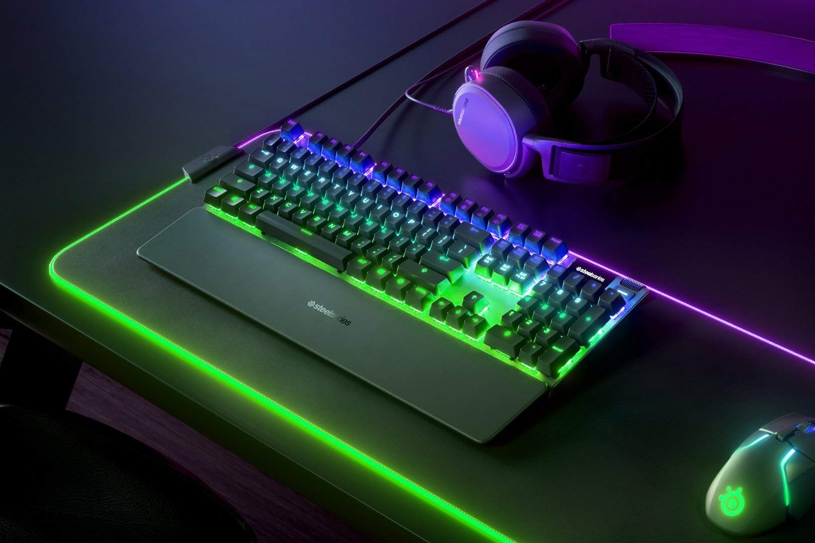 SteelSeries Apex Pro HyperMagnetic Gaming Keyboard — World's Fastest Keyboard — Adjustable Actuation — OLED Screen — RGB – USB Passthrough​ - American QWERTY Layout - Standard
